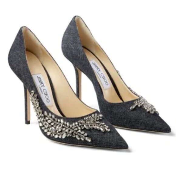 Jimmy Choo | Shoes | Euc Jimmy Choo Love Crystalembellished Indigo Blue ...